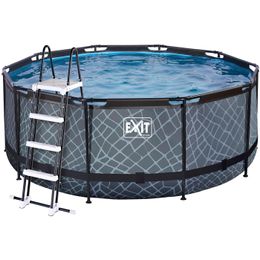 Framepool EXIT, H:122cm &Oslash;:360cm, grau, Schwimmbecken, "inkl. Sicherheitsleiter", &Oslash;xH: 360x122 cm, mit Sandfilteranlage