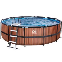 Framepool EXIT, H:122cm &Oslash;:450cm, braun, Schwimmbecken, "inkl. Sicherheitsleiter", &Oslash;xH: 450x122 cm, mit Sandfilteranlage