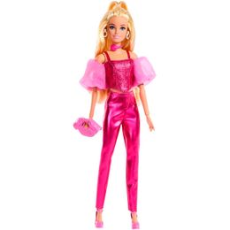 Barbie Kinder Anziehpuppe "Barbie Deluxe Style im pinken Metallic Outfit", bunt, Kunststoff, Puppen