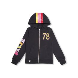 Philipp Plein M&auml;dchen Kapuzensweatjacke "Hoodie Sweatjacket Colorfull"02, schwarz, Gr. 4, Obermaterial: 100% Baumwolle; Futter: 100% Polyester,