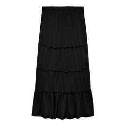 V&eacute;ro Moda VERO MODA Damen Maxirock "VMJUNE HW ANKLE SKIRT JRS GA", schwarz, Gr. M, unifarben, Obermaterial: 82% Polyester, 14% Leinen, 4% Elasthan, R&ouml;cke