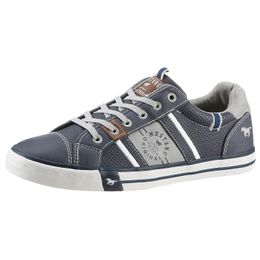 Mustang Shoes Herren Sneaker, Gr. 43, grau, Lederimitat, Schuhe, mit kontrastreichen Details, Freizeitschuh, Halbschuh, Schn&uuml;rschuh