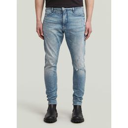 G-Star Raw G-STAR Herren Regular-fit-Jeans "D-Staq Slim Jeans"vintage antalya blau destroyed, Gr. 30, Obermaterial: 79% Baumwolle, 20% Baumwolle, 1% Elasthan,