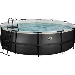 Framepool EXIT, H:122cm &Oslash;:450cm, schwarz, Schwimmbecken, "inkl. Sicherheitsleiter", &Oslash;xH: 450x122 cm, mit Sandfilteranlage