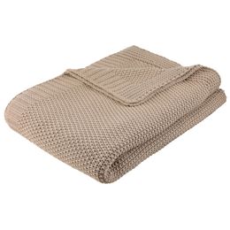 Wohndecke OTTO HOME, B:130cm L:170cm, grau, Baumwolle, Wohndecken, "Phelon", 100% Baumwolle, Trendiges Strickmuster, 130 &times; 170 cm,400 g/m&sup2;
