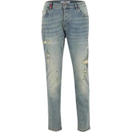 2Y Premium Herren Bequeme Jeans "2Y Premium JULIO RIPPED SLIM FIT JEANS"sand blau, Gr. 38, unifarben, 98% Baumwolle, 2% Elasthan, Jeans