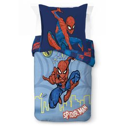 Kinderbettw&auml;sche MARVEL "MARVEL Spiderman Bettbezug-Set 135x200 cm + Kissenbezug 80x80 cm", blau, B/L: 137cm x 200cm, 1 Stk., 1 Stk., Washed Cotton, B/L: 80cm x 80cm, 2 tlg., Washed Cotton, Obermaterial: 100% Baumwolle, Bettw&auml;sche, 100 % Baumwolle, maschinenwaschbar, wendbar