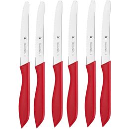 WMF Besteck-Set "Vespermesser, Klinge mit Wellenschliff aus Spezialklingenstahl", 6 tlg., rot, Essbesteck-Sets, ideal f&uuml;r Brotzeit, multifunktional