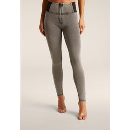Freddy Damen Highwaist Leggings "WRUP HIGH WAIST SKINNY", schwarz, Gr. M, Jersey, Obermaterial: 84% Baumwolle, 16% Elasthan, Hosen, mit Rei&szlig;verschlu&szlig;
