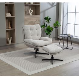 Relaxsessel Duo Collection, B:78cm H:95cm T:91cm, grau, Chenille: 100% Polyester;Kunstleder: Polyurethane 70%, Polyester 25%, sonstige Fasern 5%,