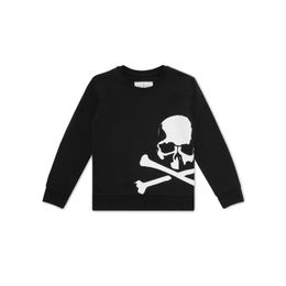 Philipp Plein Jungen Sweatshirt "Skull"02, schwarz, Gr. 6, Obermaterial: 95% Baumwolle, 5% Elasthan, Sweatshirts