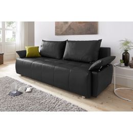 Schlafsofa Collection AB, B:212cm H:84cm T:96cm, braun, Zierkissen: 100% Polyester;Struktur (100% Polyester);Kunstleder SOFTLUX;Microfaser PRIMABELLE