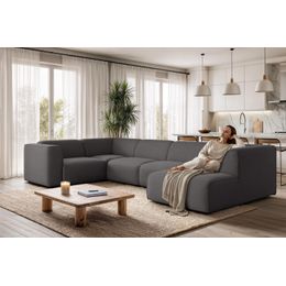 Wohnlandschaft OTTO HOME, B:367cm H:70cm T:206cm, grau, Struktur fein (100% Polyester);Samtoptik (100% Polyester);Samtcord (92% Polyester, 8%