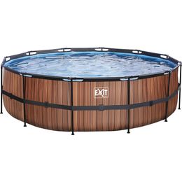 Framepool EXIT, H:122cm &Oslash;:488cm, braun, Schwimmbecken, "inkl. Sicherheitsleiter", &Oslash;xH: 488x122 cm, mit Sandfilteranlage
