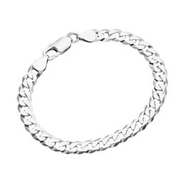 Smart Jewel Damen Panzerarmband "Panzerkette diamantiert, massiv, Silber 925", 21cm, Silber 925 (Sterlingsilber), silber, Silber 925