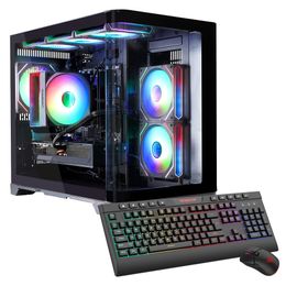 GAMEMAX Gaming-PC "HYPE-M BK 8011 AMD Ryzen 5 7500F 16GB DDR5 1TB SSD RX 9070", schwarz, Microsoft Windows 11 Home (64 Bit), 16 GB RAM 1.000 GB SSD, Desktop-PCs, Windows 11, DDR5 RAM