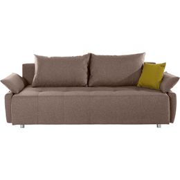 Schlafsofa Collection AB, B:212cm H:84cm T:96cm, braun, Zierkissen: 100% Polyester;Struktur (100% Polyester);Kunstleder SOFTLUX;Microfaser PRIMABELLE