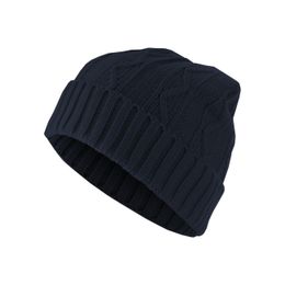 MSTRDS Herren Beanie "MSTRDS Unisex Beanie Cable Flap"navy, Kunstfaser, M&uuml;tzen