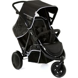 hauck Kinder Geschwisterwagen "Freerider black", schwarz, Nylon, Kinderwagen, mit schwenk- und feststellbarem Vorderrad