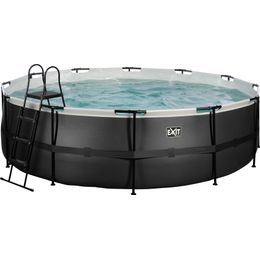 Framepool EXIT, H:122cm &Oslash;:488cm, schwarz, Schwimmbecken, "inkl. Sicherheitsleiter", &Oslash;xH: 488x122 cm, mit Sandfilteranlage