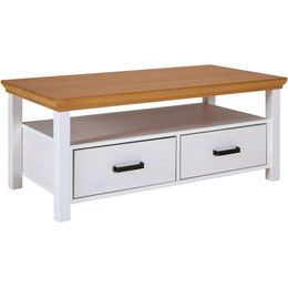 Couchtisch Inter Link, B:120cm H:49cm T:60cm, braun, Wohnzimmer, Tische, "Maluno, Kiefer Massivholz, Wohnzimmertisch, Salontisch", Sofatisch mit