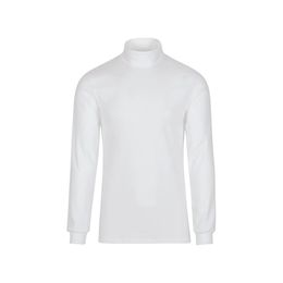 TRIGEMA Damen Rollkragenshirt "TRIGEMA Langarm Ski- und Sport-Rollkragenpullover", wei&szlig;, Basic, Gr. XL, Feinripp, 100% Baumwolle (Bio-Baumwolle kbA),