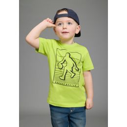 Kidsworld Jungen T-Shirt "2er Pack Shirts mit Basketball-Print"schwarz, gr&uuml;n, Gr. 104, bedruckt, Single Jersey, Obermaterial: 100% Baumwolle, Shirts,