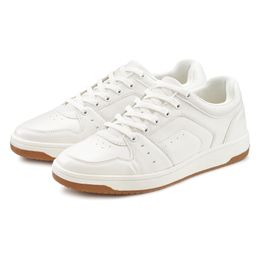 Herren Sneaker "Schn&uuml;rhalbschuh, Freizeitschuh, Schn&uuml;rschuh, Turnschuh", AUTHENTIC LE JOGGER, Gr. 45, wei&szlig;, Obermaterial: 100% Lederimitat.