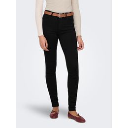 Only Damen High-waist-Jeans "ONLROYA &ndash; Skinny-Jeans mit hohem Bund und Stretchkomfort", schwarz, Gr. M, unifarben, Denim/Jeans, Obermaterial: 69%