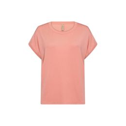 soyaconcept Damen Kurzarmhemd "Soya Concept T-shirt SC_PETRA"4635 peach pink, Gr. XL, Obermaterial: 92% Lyocell, 8% Elasthan, Hemden