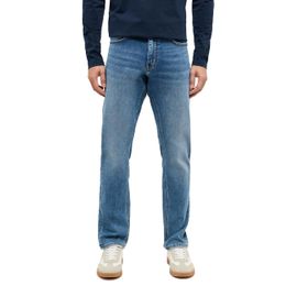 Mustang Herren Slim-fit-Jeans "Herren Style Oregon Slim K"582 mittelbalu, Gr. 32, unifarben, Denim/Jeans, 83% Baumwolle, 16% Polyester, 1% Elasthan,
