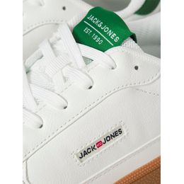 Jack & Jones JACK & JONES Herren Sneaker "JFWBOUNCE", Gr. 46wei&szlig;, gr&uuml;n, Lederimitat, Textil, kontrastfarbene Details, Schuhe, Schn&uuml;rschuh, Halbschuh,