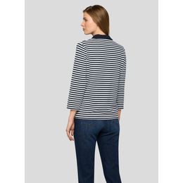 Rabe Damen 3/4-Arm-Shirt, schwarz-wei&szlig;, Gr. 42, gestreift, Jersey, Obermaterial: 83% Polyester, 12% Viskose, 5% Elasthan, Shirts, mit Streifen Muster