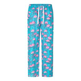Lousy Livin Underwear LOUSY LIVIN Herren Schlafhose "Greater Flamingos"blau, pink, Gr. M, bedruckt, 100% Baumwolle, Hosen, mit buntem Allover-Print