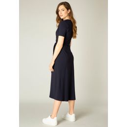 Base Level Damen Wickelkleid "Yvie", blau, Gr. 44, unifarben, Jersey, Obermaterial: 94% Viskose, 6% Elasthan, Kleider, In bequemer, elastischer