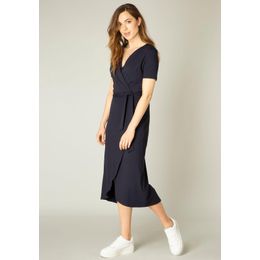 Base Level Damen Wickelkleid "Yvie", blau, Gr. 40, unifarben, Jersey, Obermaterial: 94% Viskose, 6% Elasthan, Kleider, In bequemer, elastischer