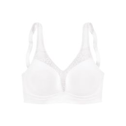 Damen Entlastungs-BH, PETITE FLEUR BY LASCANA, Gr. 90wei&szlig;, Trikot;Spitze, Obermaterial: 80% Baumwolle, 11% Polyamid, 9% Elasthan, Basic, BHs, ohne