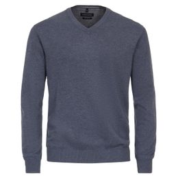 Casamoda Herren Strickpullover "Casamoda Pullover uni", blau, Gr. M, 100% Baumwolle, Pullover