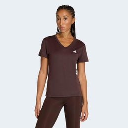 T-Shirt adidas Performance "ADIDAS WORKOUT ESSENTIALS MIT V-AUSSCHNITT", Damen, Gr. L, aurora coffee, Obermaterial: 93% Polyester, 7% Elasthan, V-Ausschnitt, Shirts T-Shirt