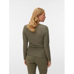 MAMALICIOUS Damen V-Shirt "MLFELIZIA LIA LS JRS TOP 2F NOOS", gr&uuml;n, Gr. M, meliert, Jersey, Obermaterial: 95% Polyester, 5% Elasthan, Shirts, in