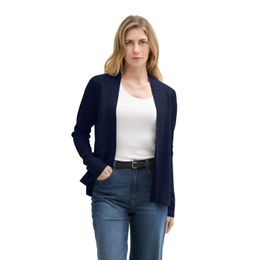 Tom Tailor Damen Cardigan, blau, Gr. S, unifarben, Strick, Obermaterial: 100% Baumwolle, Strickjacken, mit feiner Struktur