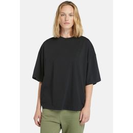 Timberland Damen T-Shirt "DUNSTAN SHORT SLEEVE OVERSIZE TEE", schwarz, Gr. L, unifarben, Jersey, Obermaterial: 100% Baumwolle, Shirts, mit