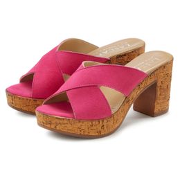 Lascana Damen Pantolette "Sommerschuh, offener Schuh, Sandalette, Mule", Gr. 42, pink, Obermaterial: 100% Ziegenleder. Decksohle: 100% Ziegenleder.