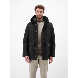 Wintermantel Lerros "Herren Wintermantel mit Kapuze", Herren, Gr. L, schwarz, 100% Polyester, M&auml;ntel Wintermantel