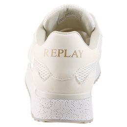 Replay Damen Plateausneaker, Gr. 39wei&szlig;, Lederimitat, Textil, Schuhe, Trend-Sneaker, Freizeitschuh, Halbschuh mit Logoschriftzug seitlich