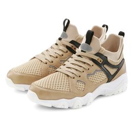 John Devin Herren Sneaker "Schn&uuml;rschuh, Freizeitschuh, Halbschuh, Schn&uuml;rhalbschuh, Turnschuh", Gr. 41, beige, Obermaterial: 80% Lederimitat, 20%