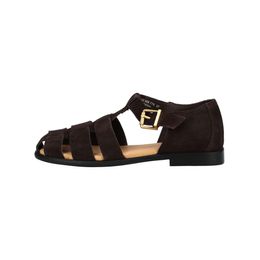 Marc O'Polo MARC O'POLO Damen Riemchensandale "Marc O'Polo Sandalen Veloursleder", Gr. 36coffee, Veloursleder, Schuhe