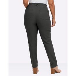 sheego Damen Webhosegraphit, Gr. 48, unifarben, 78% Viskose, 19% Polyamid, 3% Elasthan, Hosen