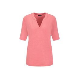 GOLDNER Damen Kurzarmshirt "Jerseyshirt mit Blende", rot, Gr. 44, Obermaterial: 95% Viskose CV. 5% Elasthan EL., Shirts, stretchbequemer Viskosejersey