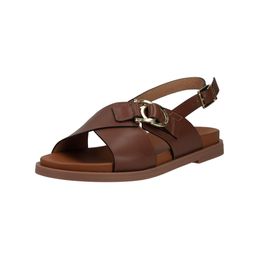 Riemchensandale Nero Giardini "Nero Giardini Sandalen Leder", Damen, Gr. 37, braun, Leder, Schuhe Riemchensandale